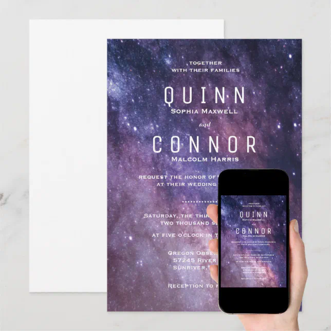 Nebula Space Cosmos Wedding Invitation | Zazzle