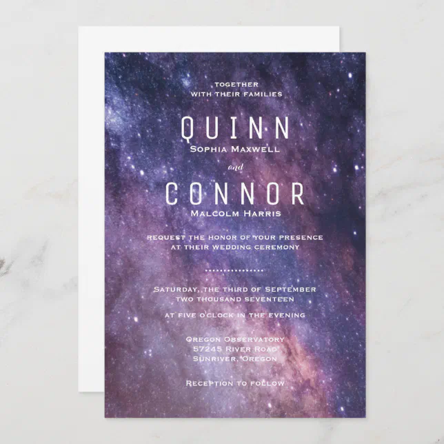Nebula Space Cosmos Wedding Invitation | Zazzle
