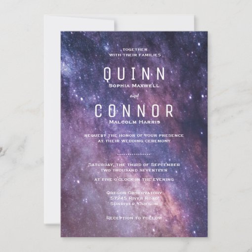 Nebula Space Cosmos Wedding Invitation | Zazzle