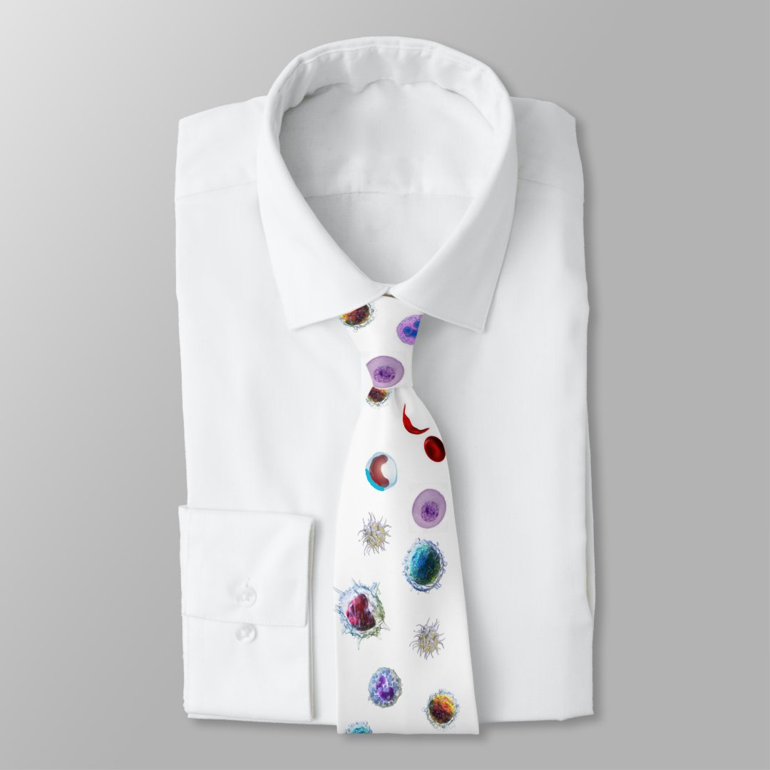 Neck Tie - Blood Cells on White Fabric | Zazzle