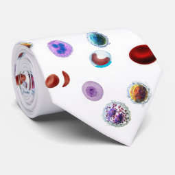 Neck Tie - Blood Cells on White Fabric | Zazzle