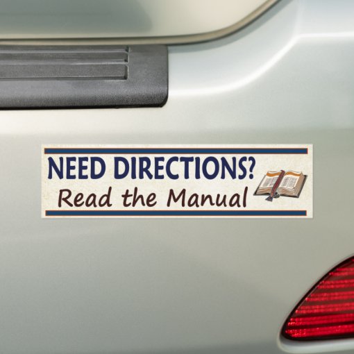 Need Directions? Read the Manual Funny Bible Bumper Sticker | Zazzle