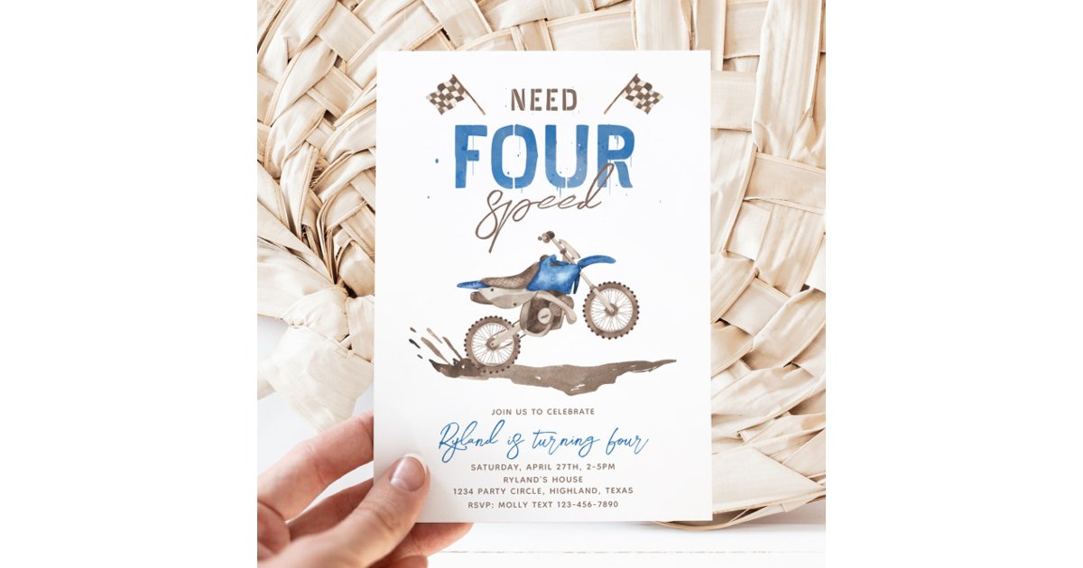 Need FOUR Speed Birthday Invitation | Zazzle
