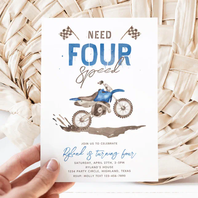 Need FOUR Speed Birthday Invitation | Zazzle