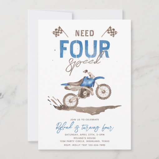 Need FOUR Speed Birthday Invitation | Zazzle