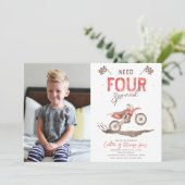 Need FOUR Speed Birthday Invitation | 4th | Zazzle
