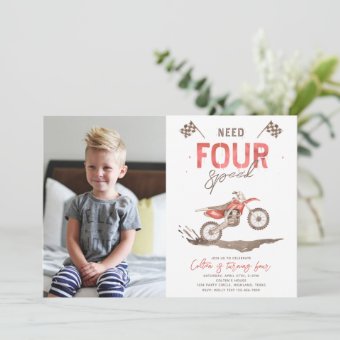 Need FOUR Speed Birthday Invitation | 4th | Zazzle