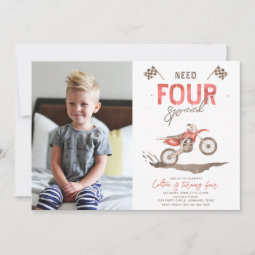 Need FOUR Speed Birthday Invitation | 4th | Zazzle