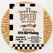 Need Four Speed Boy 4th Birthday Party Invitation | Zazzle