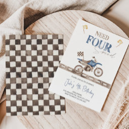 Need FOUR Speed Dirt Bike Birthday Invitation | Zazzle