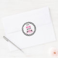 Need Four Speed Pink Race Car 4th Birthday Party Classic Round Sticker ...