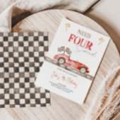 Need FOUR Speed Race Car Birthday Invitation | Zazzle