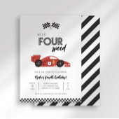 Need Four Speed Race Car Birthday Invitation | Zazzle
