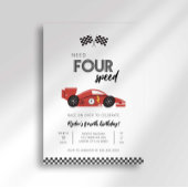 Need Four Speed Race Car Birthday Invitation | Zazzle