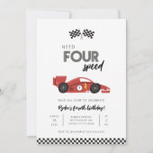 Need Four Speed Race Car Birthday Invitation | Zazzle