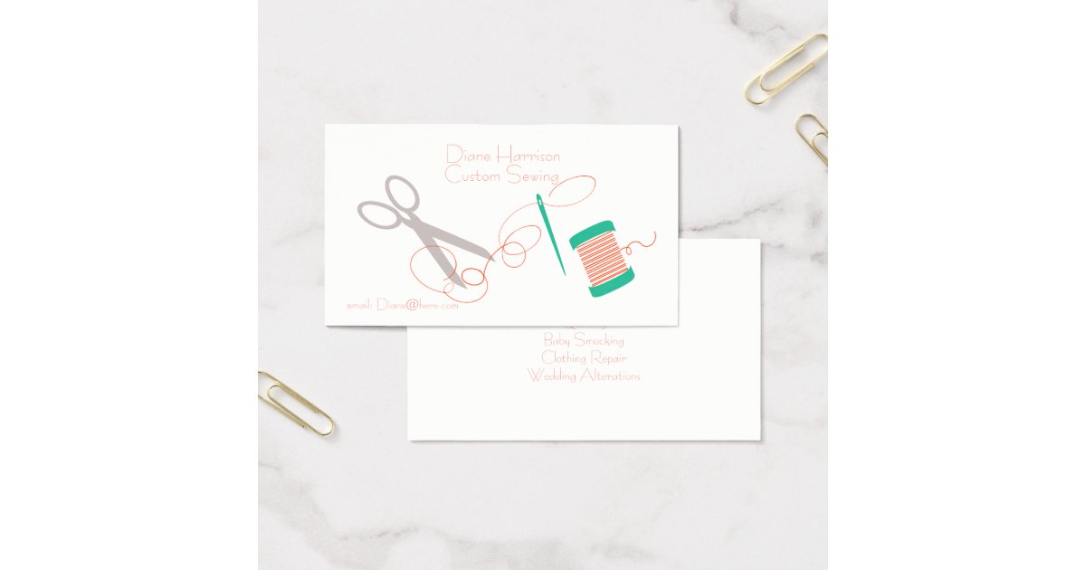 Needle and Thread Business Card | Zazzle.com