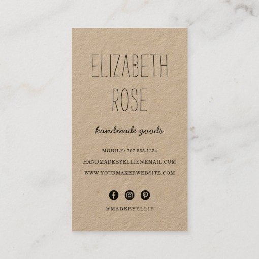 Needle & Thread | Rustic Kraft Vertical Business Card | Zazzle
