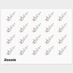 Needle & Thread Square Sticker | Zazzle