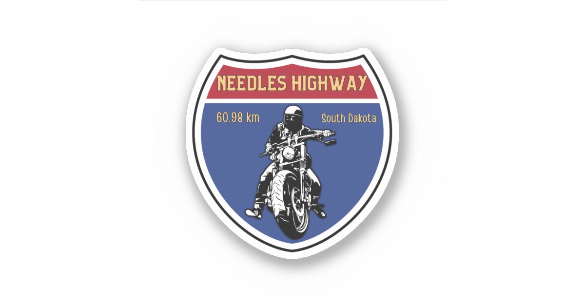 needles highway motorcycle road trip south dakota sticker | Zazzle