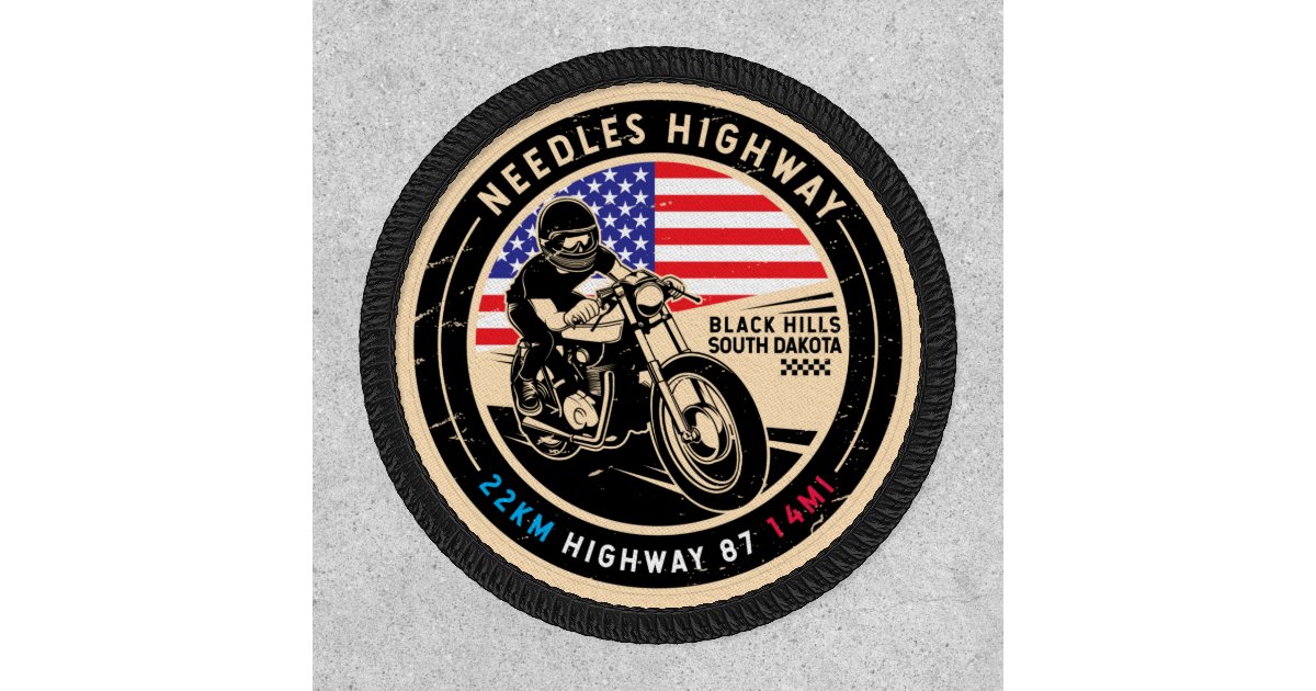Needles Highway South Dakota Motorcycle Patch | Zazzle