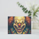 Nefarious Sideshow Clown Illustration Design Postcard | Zazzle