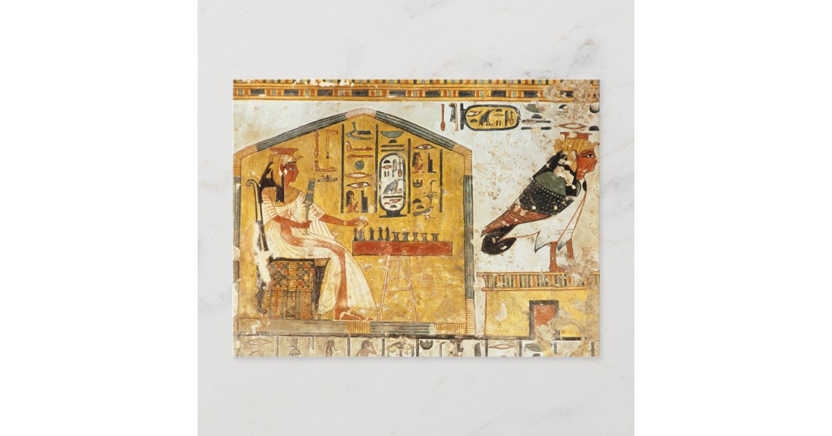 Nefertari playing senet postcard | Zazzle