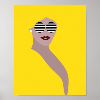 Negative Space Fashion Illustration Poster | Zazzle