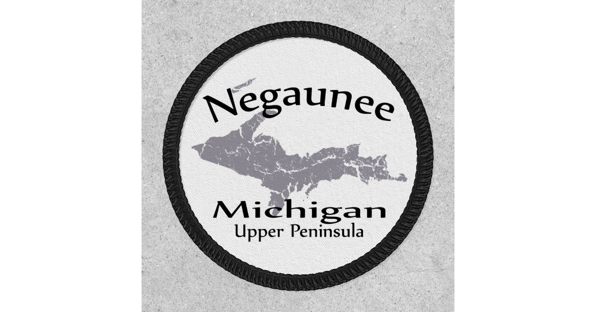 Negaunee Michigan Map Design Patch | Zazzle