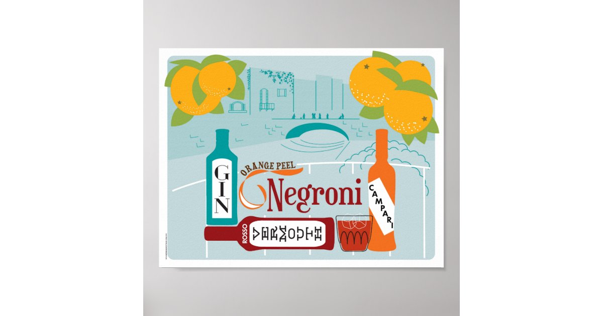Negroni Citrus Cocktail Poster | Zazzle