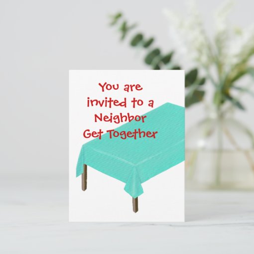 Neighbor Get Together Invitations on postcards | Zazzle
