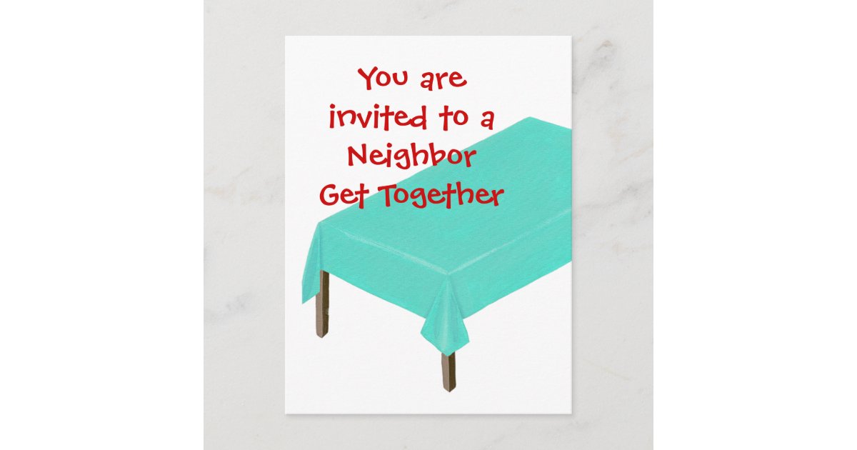 Neighbor Get Together Invitations on postcards | Zazzle