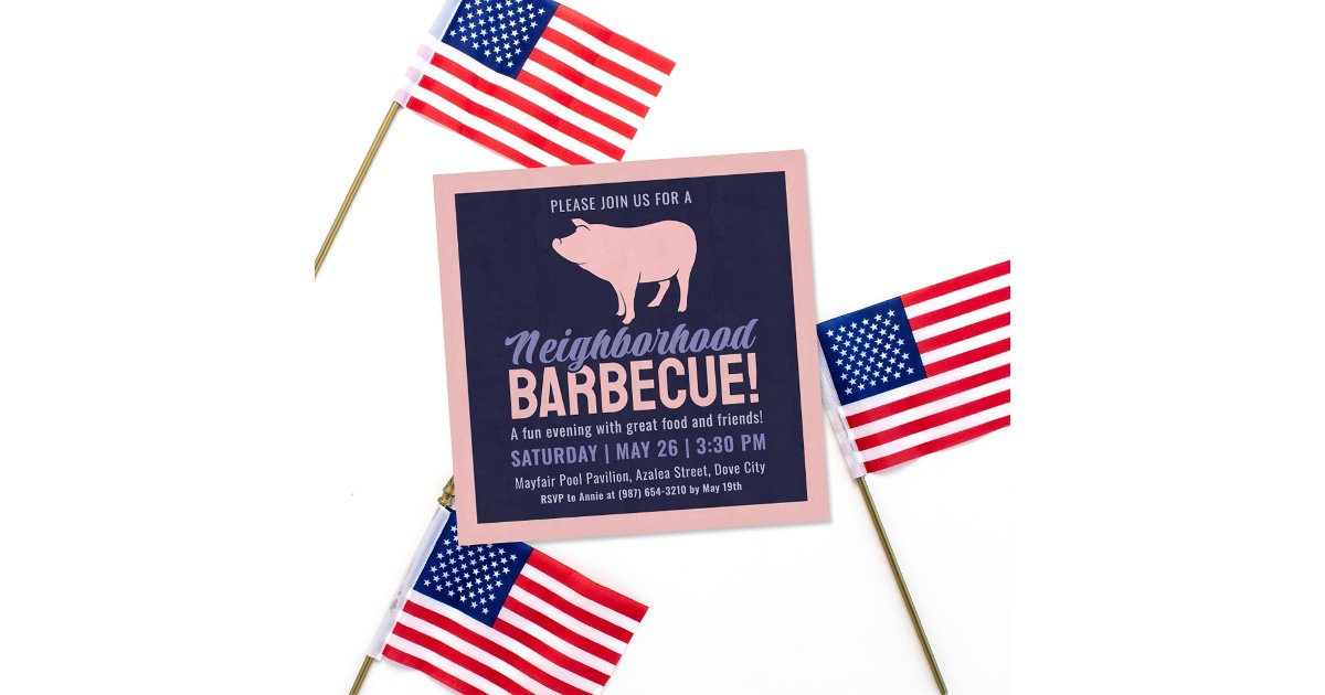 Neighborhood Barbecue Party Invitation | Zazzle