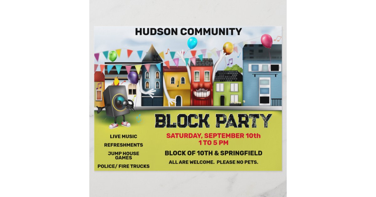 Neighborhood Block Party Flyer | Zazzle