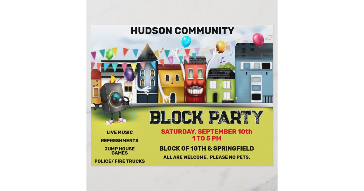 Neighborhood Block Party Flyer | Zazzle