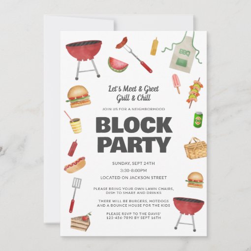 Neighborhood Block Party Invitation | Zazzle