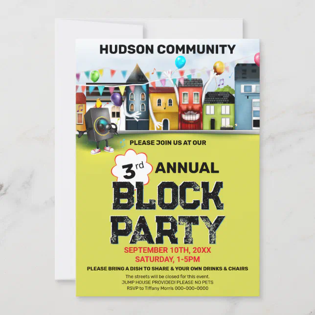 Neighborhood Block Party Invitation | Zazzle