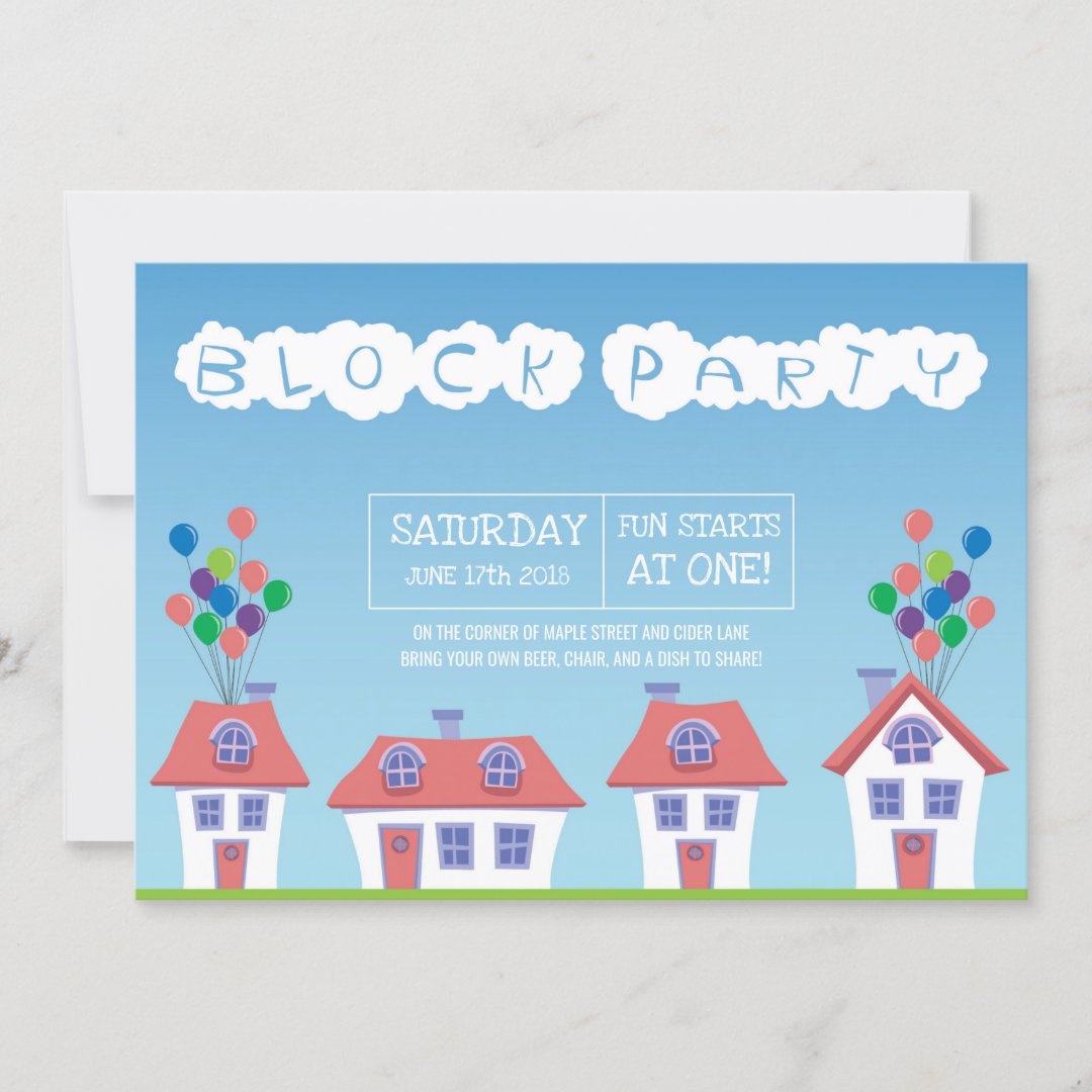 Neighborhood Block Party Invite | Zazzle