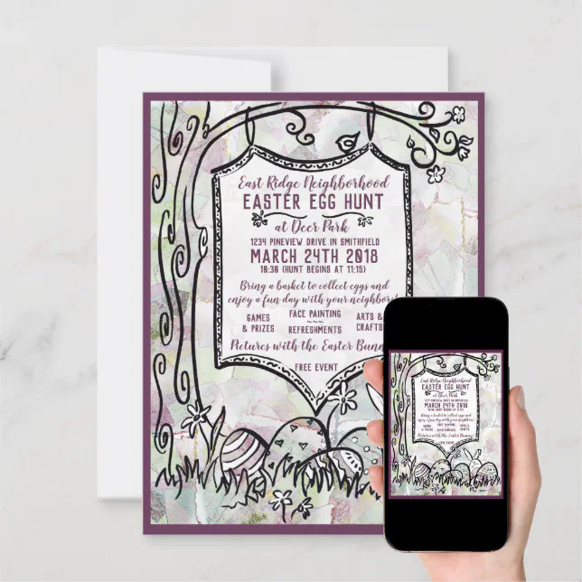 Neighborhood Easter Egg Hunt Invitation | Zazzle