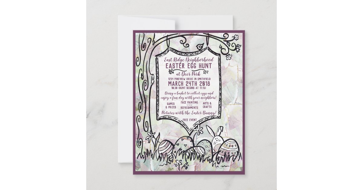 Neighborhood Easter Egg Hunt Invitation | Zazzle