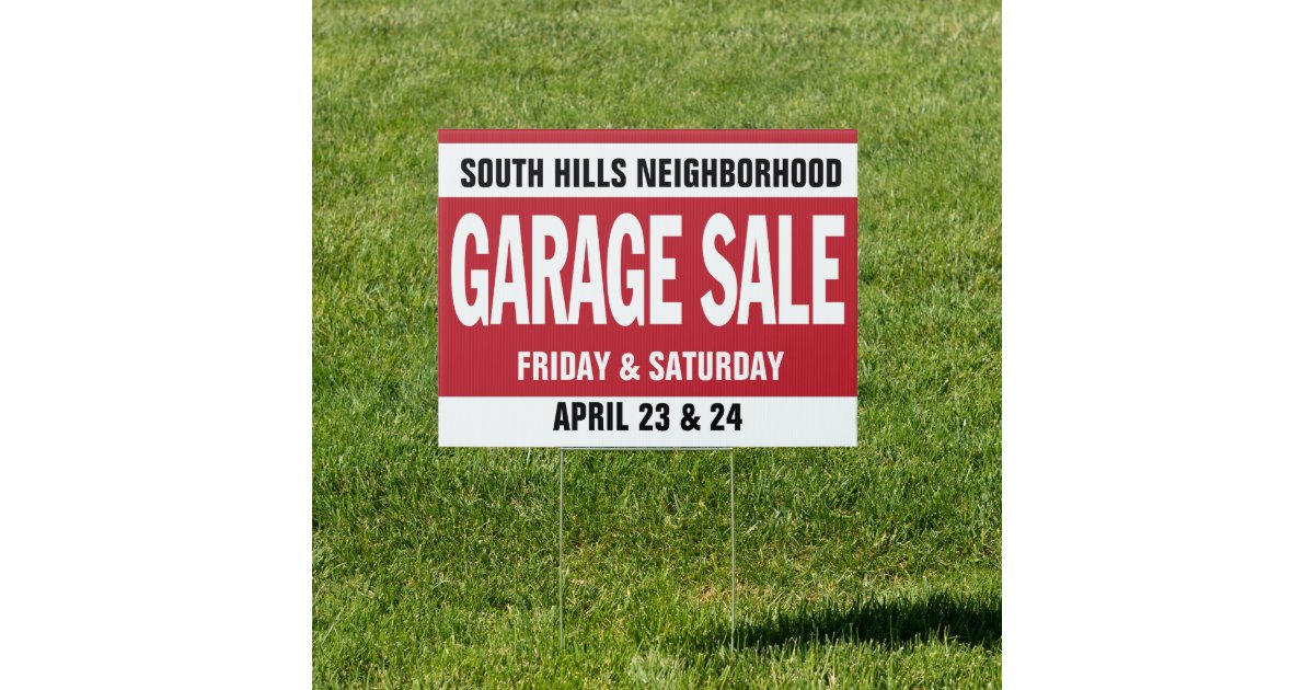 Neighborhood Garage Sale Sign | Zazzle