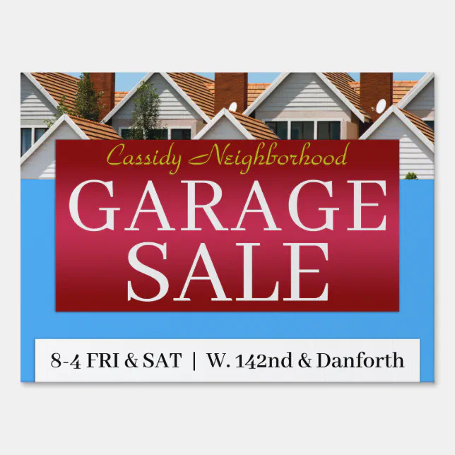 Neighborhood Garage Sale Sign Template | Zazzle