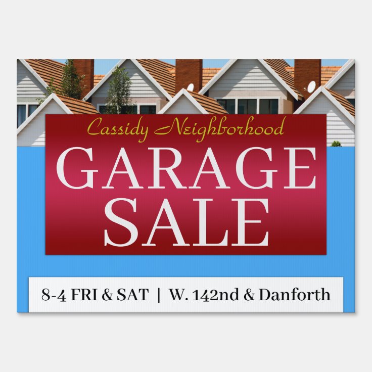 Neighborhood Garage Sale Sign Template | Zazzle