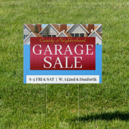 Neighborhood Garage Sale Sign Template | Zazzle
