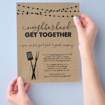 Neighborhood Get Together Invitation Flyer | Zazzle