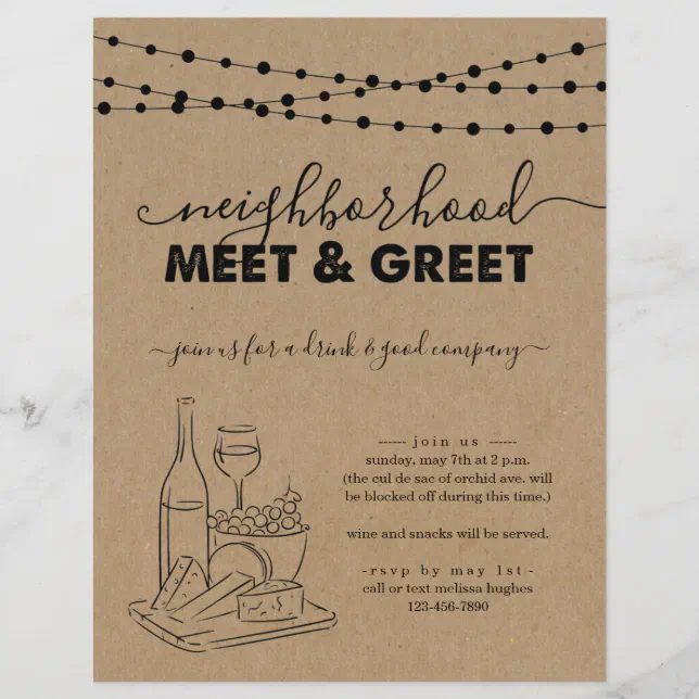 Neighborhood Meet and Greet Party Invitation Flyer | Zazzle