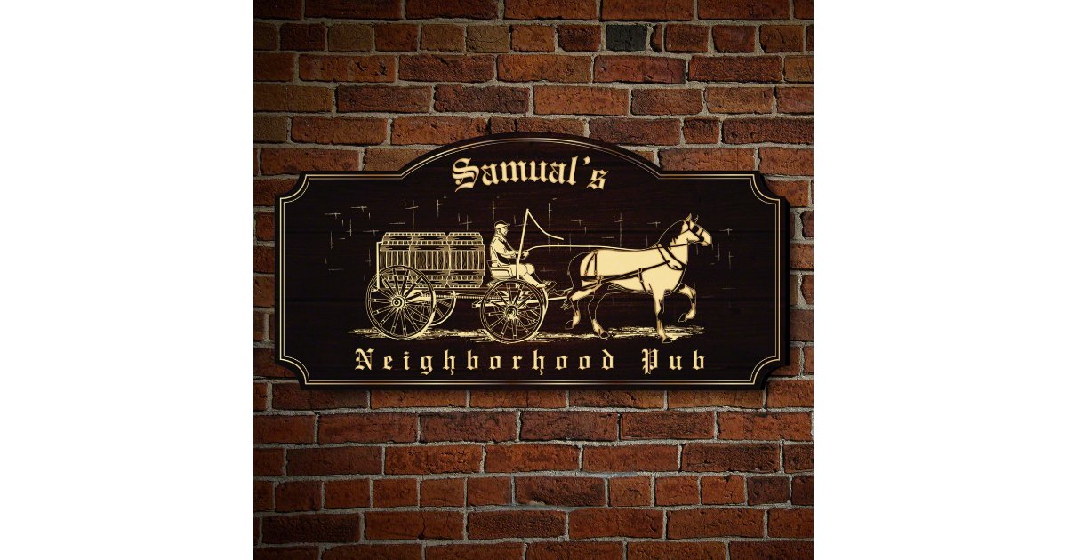 Neighborhood Pub Historic Beer Barrels Wall Sign | Zazzle