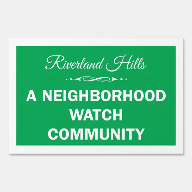 Neighborhood Watch Community with Area Name Sign | Zazzle