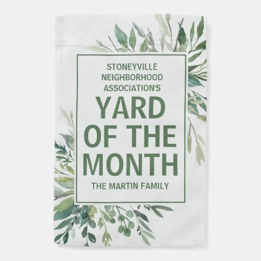 Neighborhood Yard of the Month Winner Custom HOA Garden Flag | Zazzle