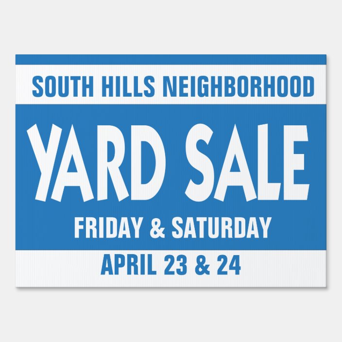 Neighborhood Yard Sale Sign | Zazzle.com