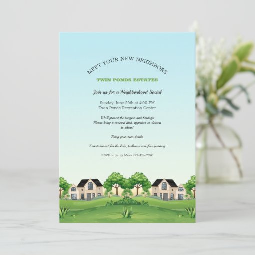 Neighbors Meet and Greet Invitation | Zazzle